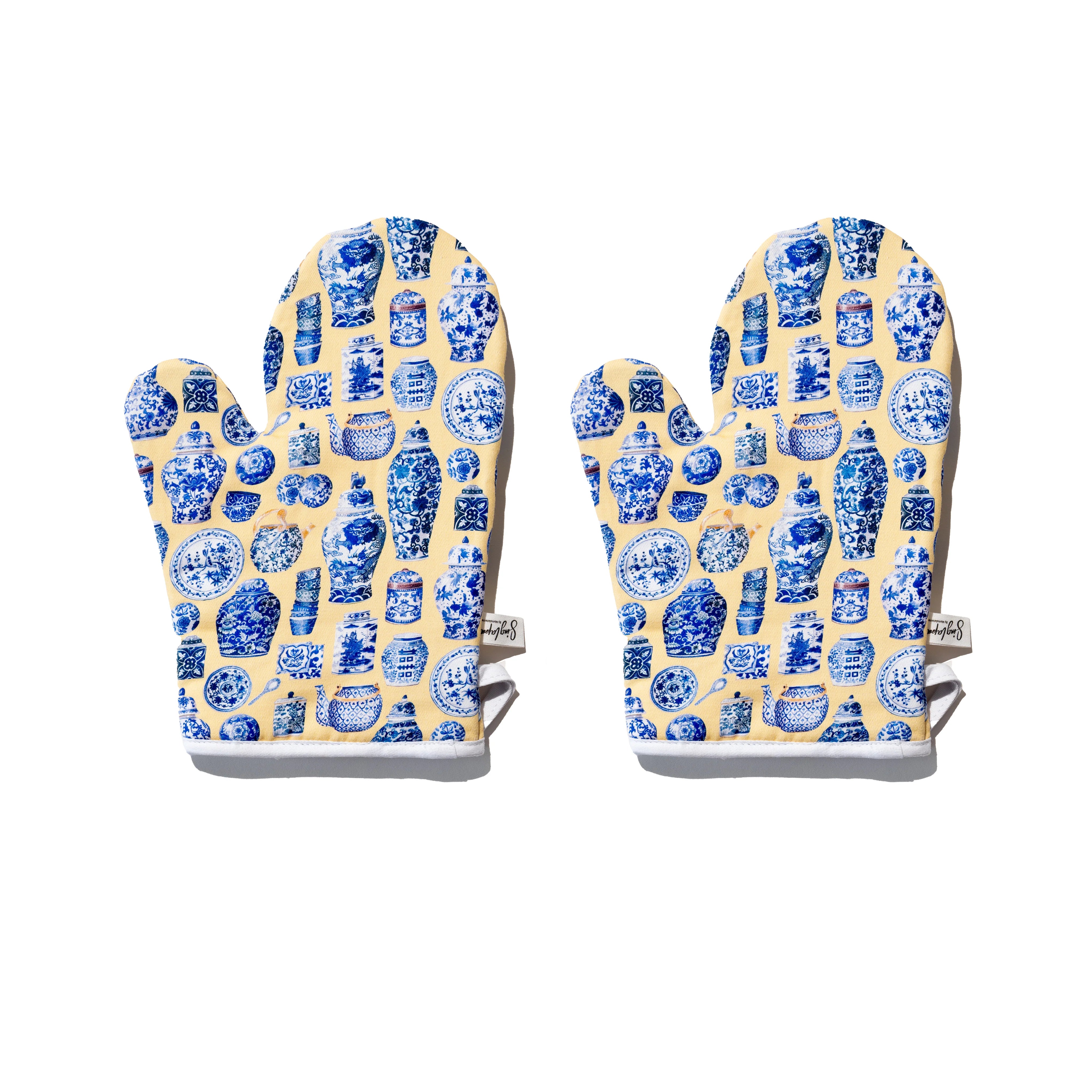 Yellow Porcelain Oven Mittens (Set of 2) – Suterwala's