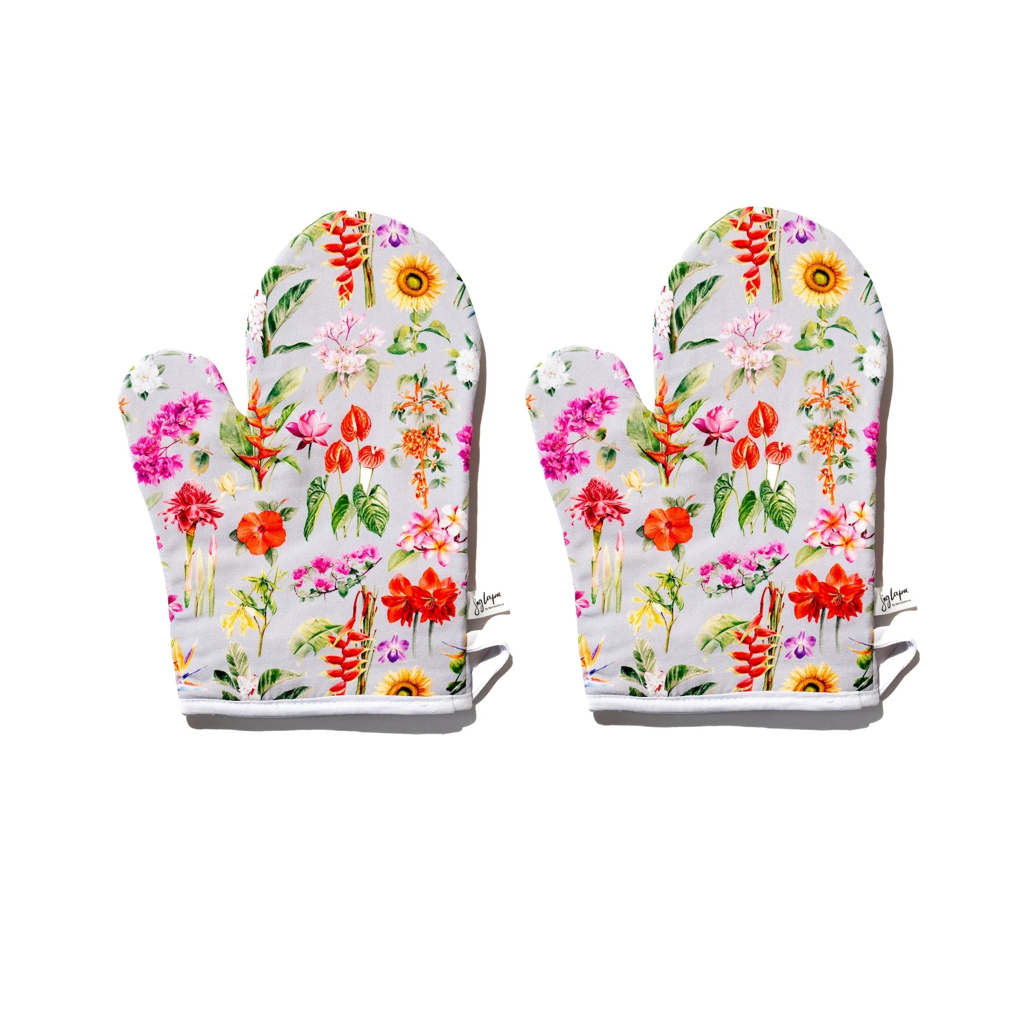 Tropical Flowers Oven Mittens (Set of 2) – Suterwala's